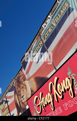 Signage above Hong Kong Chinese Food takeaway in Camden Lock Village ...