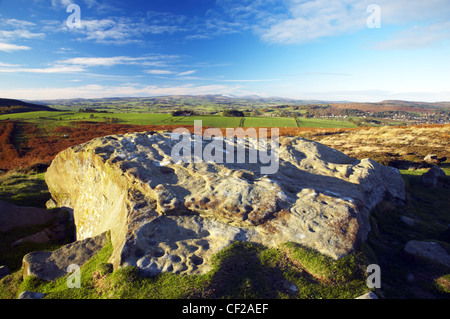 Northumberland National Park. Pre-historic cup and ring marks / rock ...