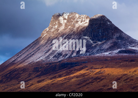 The rugged Stac Pollaidh (stack polly) mountain from the Summer Isles ...