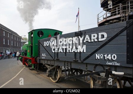 Steam Locomotive AJAX at Chatham Historic Dockyard In Steam Stock Photo ...
