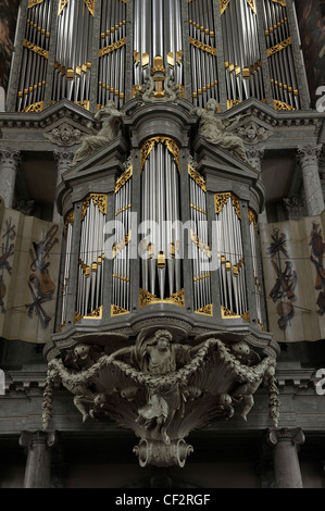 Pipe organ in Westerkerk Church, Amsterdam, Holland, The Netherlands ...