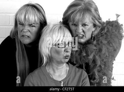 Three Grumpy Old Women Stock Photo - Alamy