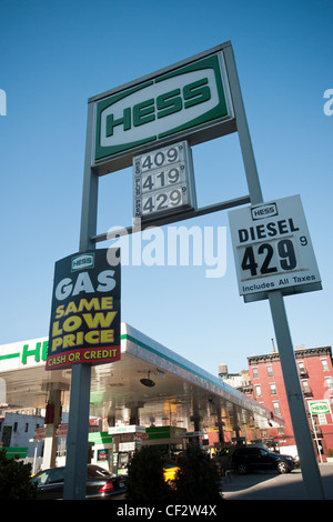 Gas pumps at a Hess gasoline station Stock Photo - Alamy
