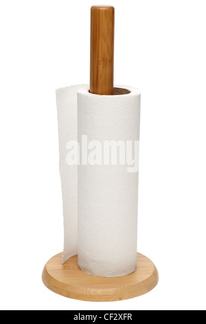 Roll of white paper on a wooden background Stock Photo - Alamy