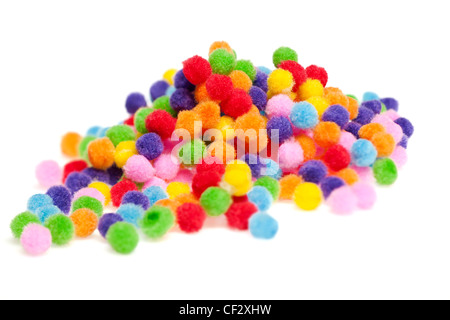 Blue pom-poms isolated on a white background Stock Photo - Alamy