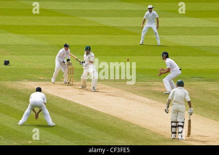 Lord's Cricket Ground, test match, England v West Indies. An elevated ...