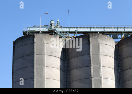 Photograph of storage silo and blue sky Stock Photo - Alamy