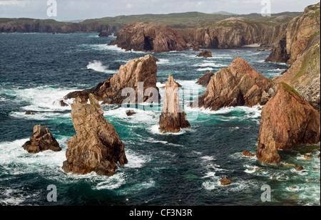 Beach and sea stack at Mangersta, West Atlantic Coast of the Isle of ...