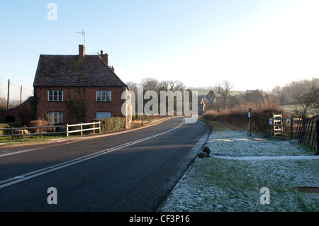 Lower Shuckburgh village in winter, Warwickshire, England, UK Stock ...