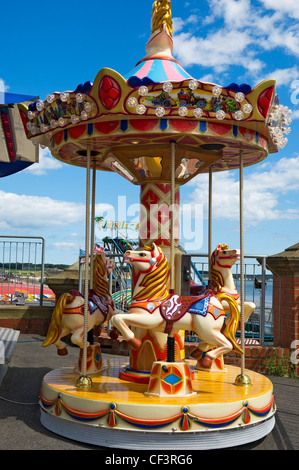 Child's amusement arcade ride horse Cornwall UK Stock Photo - Alamy