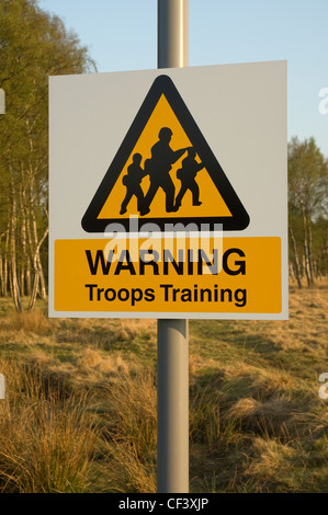 Troops Training warning sign on the common in York Stock Photo - Alamy