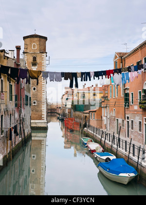 Clothes on clothesline, Venice, Italy, Europe Stock Photo - Alamy