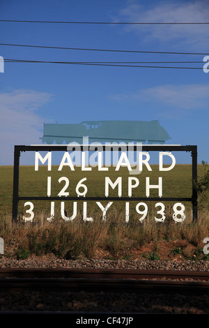126 MPH 3 July 1938 Mallard Speed Record sign East Coast Main Line ...
