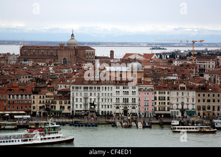 View over Venice and Tronchetto - Lido di Venezia - from the campanile ...