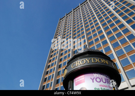 A Croydon sign below the Nestle headquarters building Stock Photo - Alamy