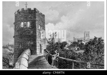Ancient Roman walls, city of Chester, 1905. Artist: Unknown Stock Photo ...