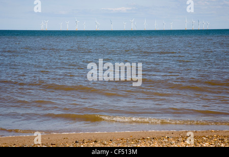 Offshore wind turbines on Lincs Offshore Wind Farm off the Lincolnshire ...