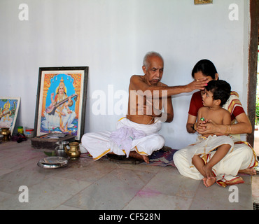 Vidyarambham ceremony, India Stock Photo - Alamy