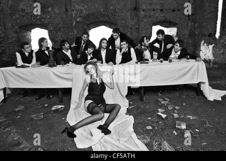 Last Supper remake Stock Photo - Alamy