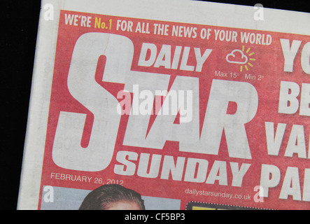 The "Daily Star Sunday" tabloid (red top) British Sunday newspaper ...