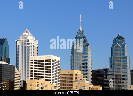 Philadelphia skyscrapers downtown skyline. One Liberty Place and Two ...