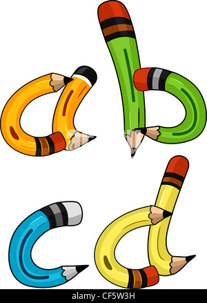 Illustration of Pencils Shaped Like Letters of the Alphabet Stock Photo ...
