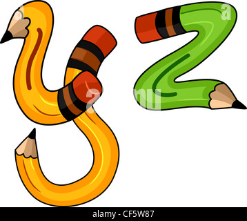 Illustration of Pencils Shaped Like Letters of the Alphabet Stock Photo ...