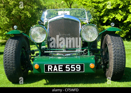 An enthusiasts vintage green Bentley displayed on the Cedar lawn at RAC ...