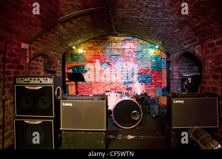 The stage inside the historic Cavern Club in Liverpool Stock Photo - Alamy