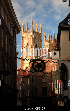 View of Minster from Low Petergate, York, North Yorkshire, England, UK ...
