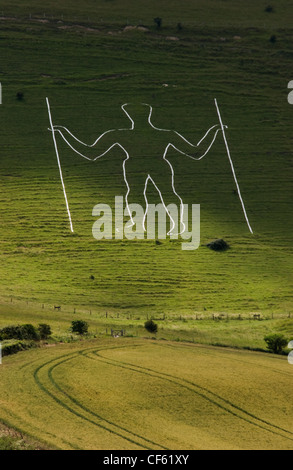 Prehistoric image in chalk hillside, The Long Man of Wilmington, East ...