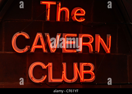 Neon sIgn outside the Cavern Club, Mathew Street, Liverpool Stock Photo ...