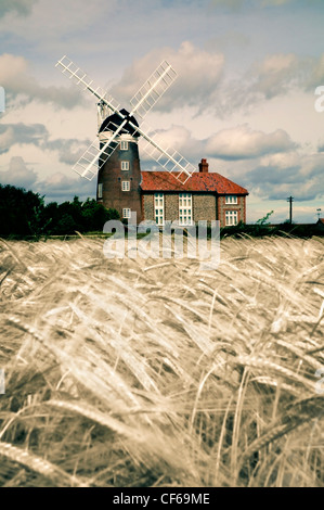 A view of the Norfolk boat-shaped cap of Toft Monks Drainage Mill by ...