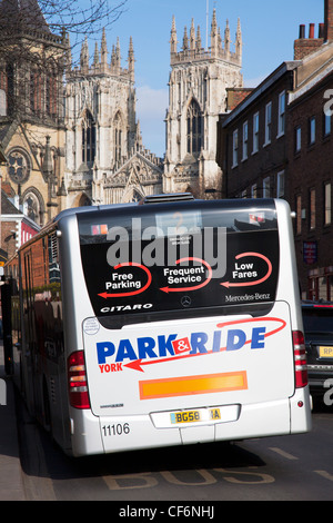 Park and Ride Bus York Minster York City Yorkshire England Stock Photo ...