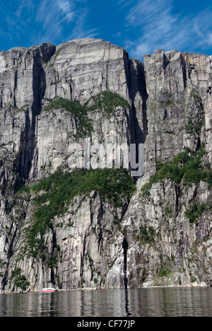 NORWAY Lysefjord Teast of Stavanger, beyond the Hogsfjord. Sheer rock ...
