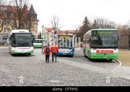 Quedlinburg, Germany - bus stop in front of the railway station Stock ...