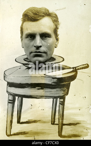 1900s 1800s photo weird portrait man's headshot composite on hand ...