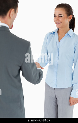 Business partners isolated on white Stock Photo - Alamy