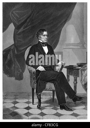 Engraved portrait of Franklin Pierce, 14th President of the United ...