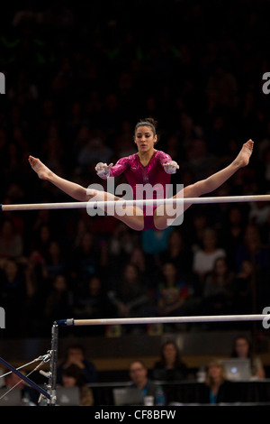 Alexander Raisman (USA) competes in the balance beam event at the 2012 ...
