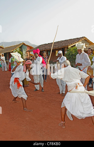 Traditional Lathi game, Maharashtra, India Stock Photo - Alamy