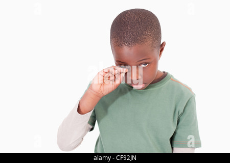 Tearful child crying little boy cries Stock Photo - Alamy