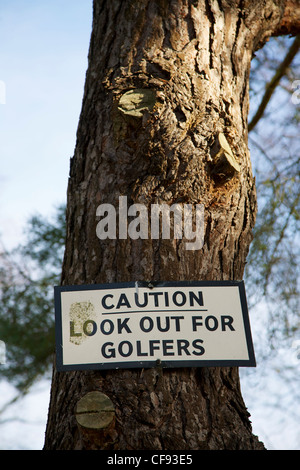 Beware of Golf Balls Sign Caution and Warning Danger Stock Photo - Alamy