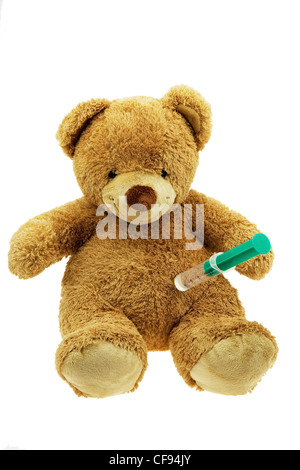s teddy bear getting an injection. immunizations and syringe Stock ...