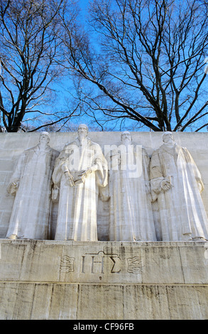 Switzerland Genève Reformation Monument Calvin statue Stock Photo - Alamy