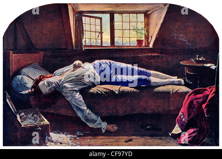 The Death of Chatterton by Henry Wallis. Oil on Panel, circa 1855. The ...