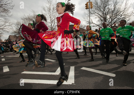 Multicultural students perform their Irish Step Dancing routines at a ...