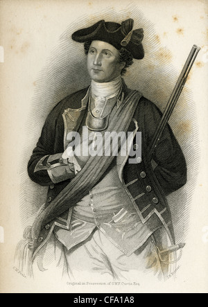 Portrait of General George Washington - Engraving - XIX th Century ...
