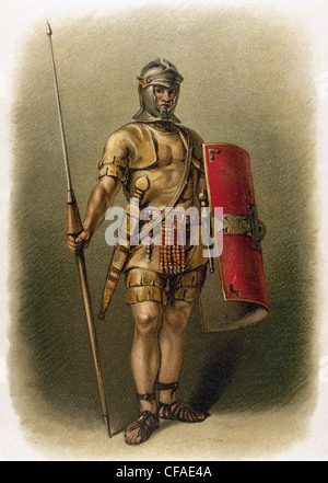 Roman legionary with armor, shield and lance Stock Photo - Alamy