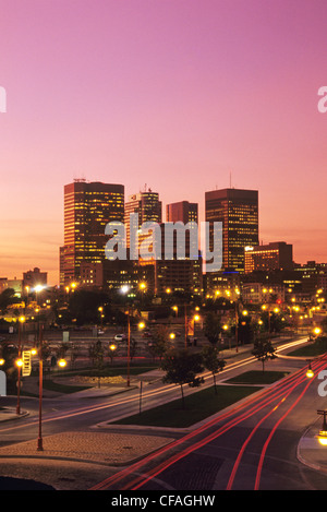 A Vertical of Winnipeg, Manitoba skyline at sunset Stock Photo - Alamy